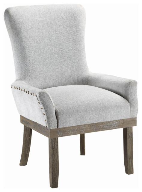 Comfortable Accent Chair, Cushioned Seat & Angled Arms With Nailhead ...