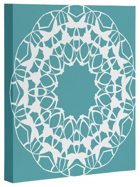 Deny Designs Karen Harris Mod Medallion Aqua Art Canvas, 24x30 ...