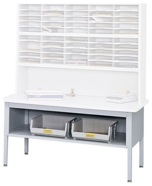 Safco E-Z Sort Sorting Base Table with Shelf in Gray - Contemporary ...