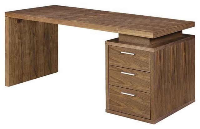 Elegant Office Desk With A Walnut Veneer Finish - Transitional - Desks ...