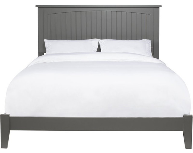 AFI Nantucket Full Size Solid Wood Foundation Bed in Grey, King ...