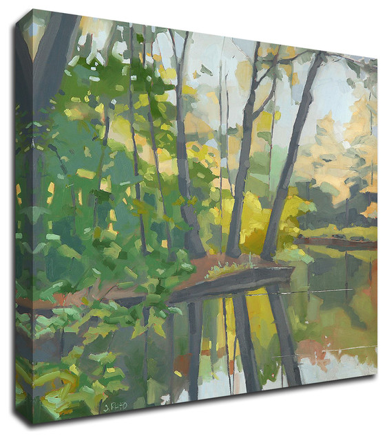 Wooded Pond by John Rufo, Print on Canvas, Ready to Hang - Contemporary ...