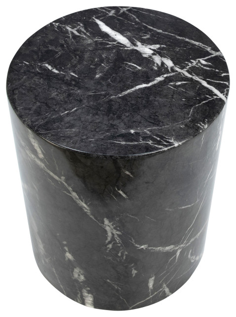 Sully Round Pedestal Side Table, Black and White - Contemporary - Side Tables And End Tables ...