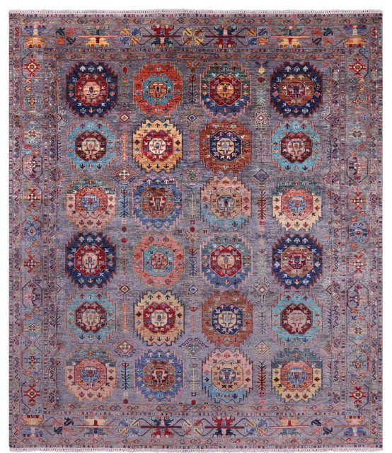 8' 3" X 9' 7" Fine Turkmen Hand Knotted Wool Rug - Q18457, 8' 3" X 9' 7 ...