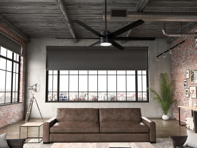 Hunter 72" Solaria Outdoor Matte Black Ceiling Fan With LED Light and ...