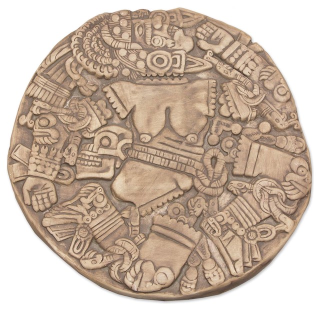 Aztec Moon Goddess Ceramic Wall Plaque, Mexico - Southwestern - Wall ...