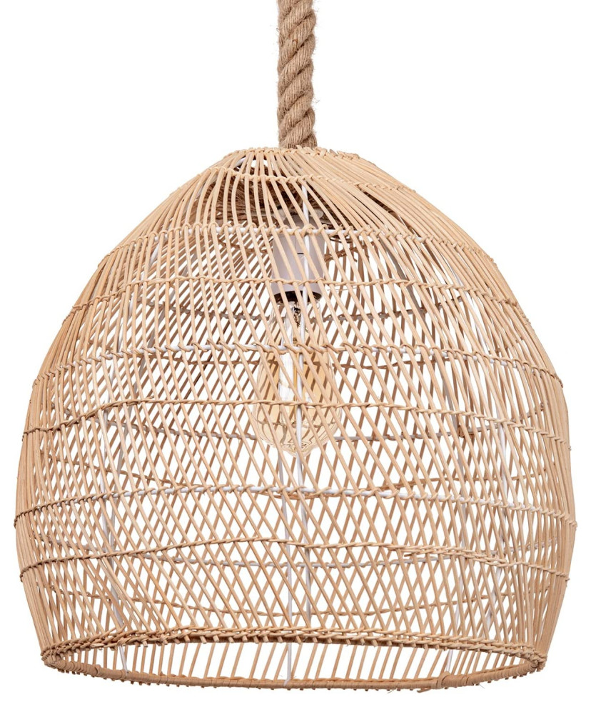 Hand Woven Pendant Light Rope Pendant Lamp - Tropical - Pendant ...