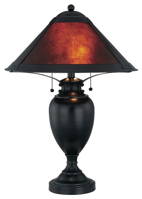 Lite Source Table Lamp, Dark Bronze, Mica Shade - Traditional - Table ...
