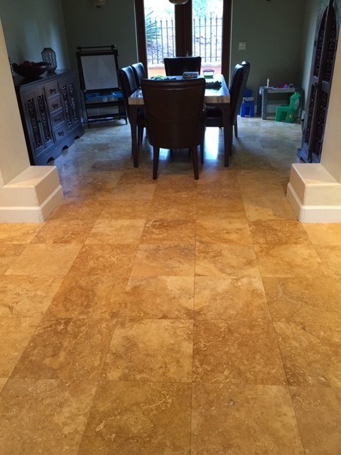 What neutral wall color goes with golden flooring?