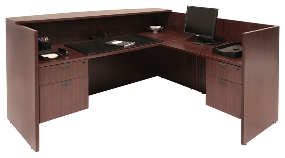 Regency Legacy Reception Desk with Double Pedestal File Cabinet ...