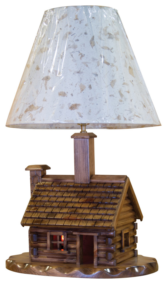 Pine Log Cabin Lamp - Rustic - Table Lamps - by Furniture Barn USA | Houzz