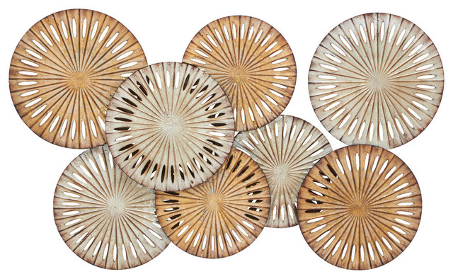 Rustic Beige Metal Wall Decor 54494, 1" x 46" x 28" - Contemporary ...