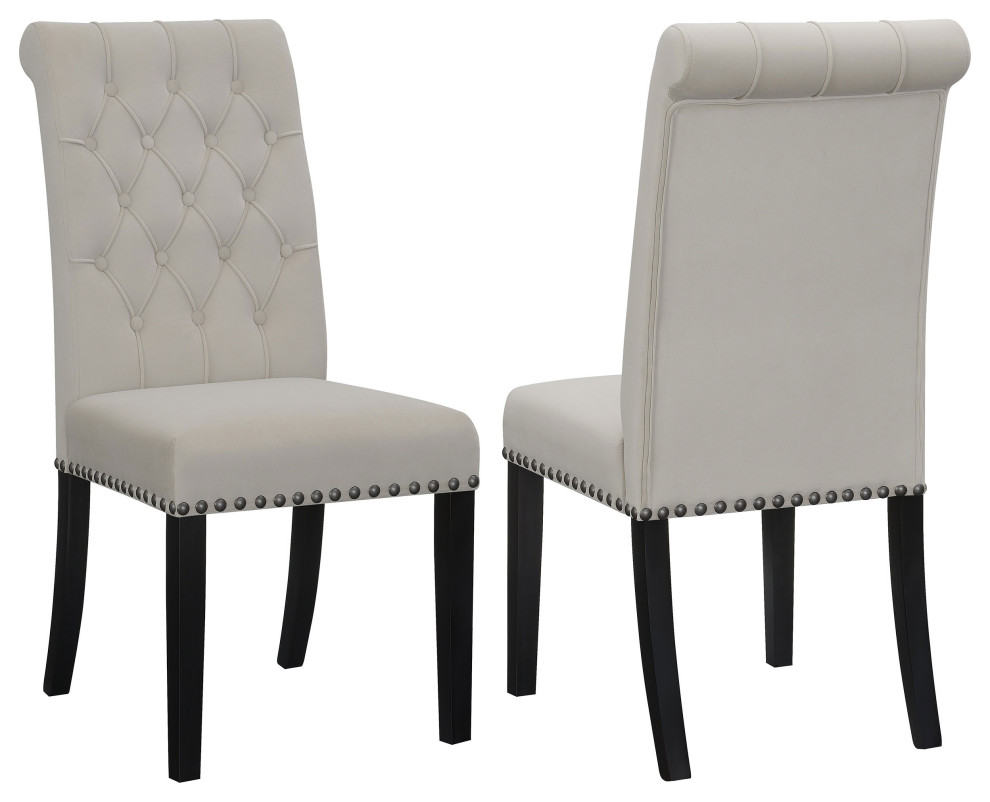 Alana Upholstered Tufted Side Chairs With Nailhead Trim Set Of 2 Side