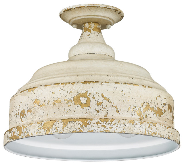 Keating Semi-Flush Antique Ivory - Farmhouse - Flush-mount Ceiling ...