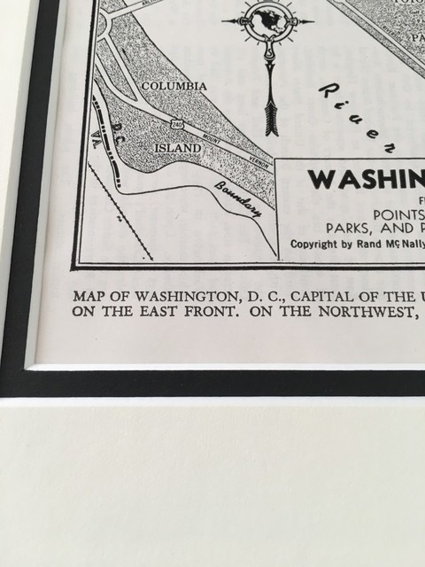 Vintage Washington, DC Map, Framed Original Washington, DC Map ...