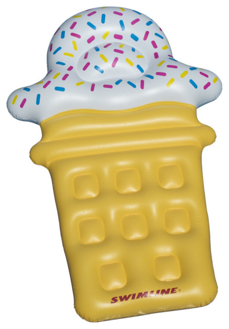 72" Inflatable Ice Cream Cone Swimming Pool Lounge Raft - Modern - Pool ...