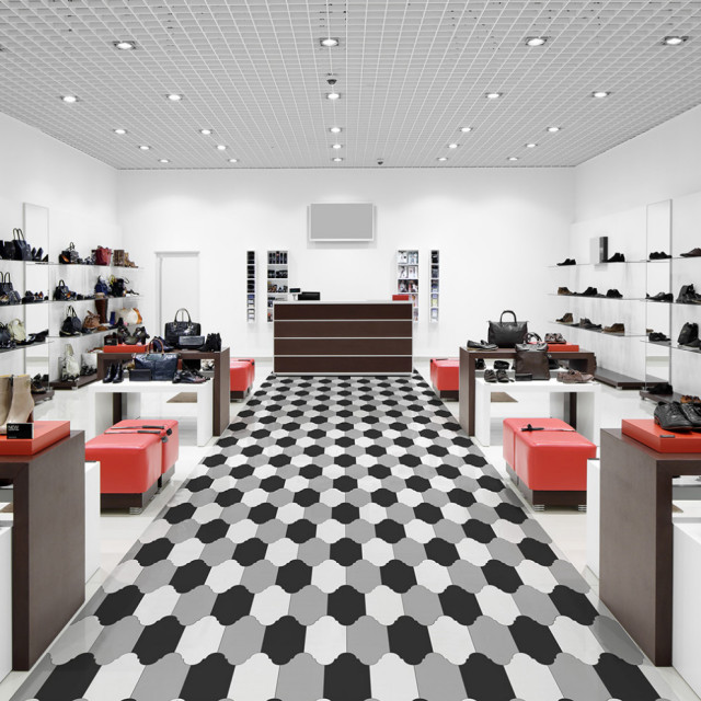 Textilis Provenzal Porcelain Floor and Wall Tile, Black, Sample ...