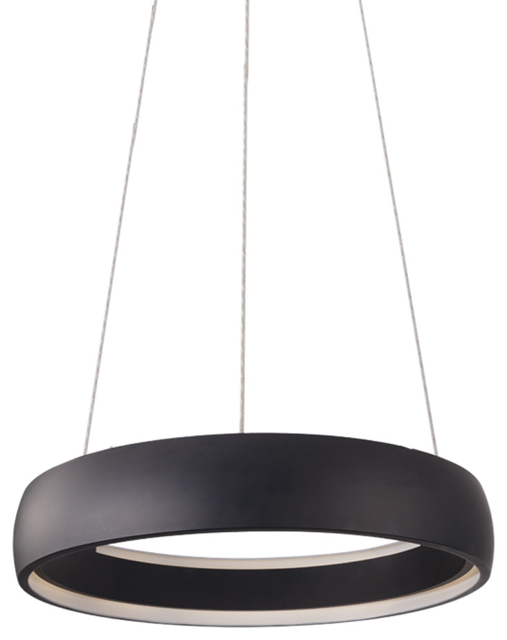 Halo Aircraft Cable Suspended Circular Pendant, Black, 23x23x3.88 ...