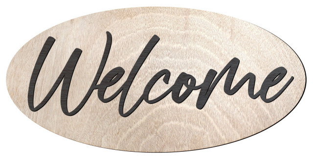 Welcome sign Business sign Wooden sign - Contemporary - Novelty Signs ...