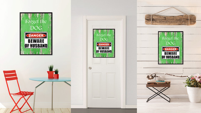 Beware Of Husband Danger Sign, Canvas, Picture Frame, 13"x17" - Rustic ...