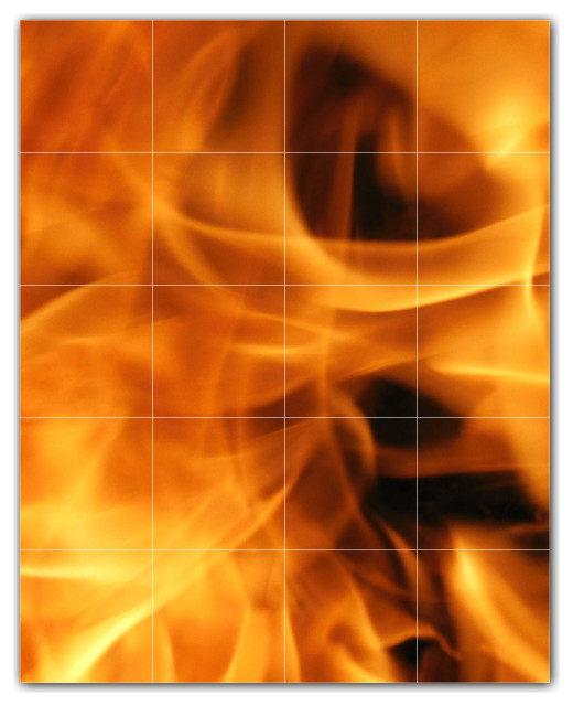 Fire Ceramic Tile Wall Mural HZ500606, 48" Wide x 60" High ...