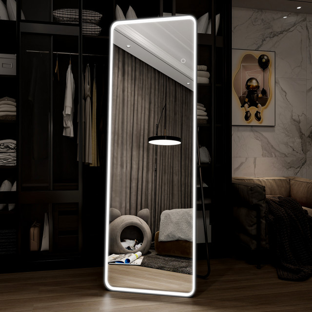 Easly 21x64 LED Light Rectangular Aluminum Alloy Framed Full Length ...