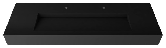 CastelloUSA Pyramid Solid Surface Wall Mounted Ramp Basin Sink, 60 ...