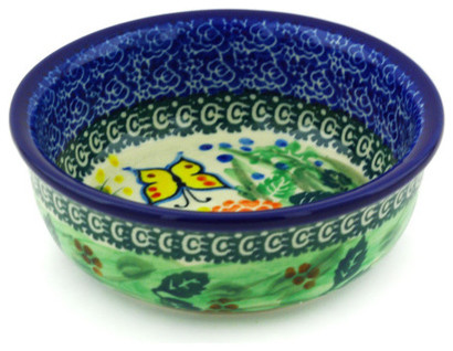 Polish Pottery 5" Stoneware Bowl Hand-Decorated Design - Mediterranean ...