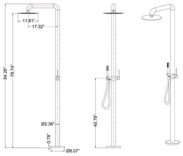Free Standing Outdoor Shower with Handheld Shower - Modern - Outdoor Showers - by Rbrohant | Houzz