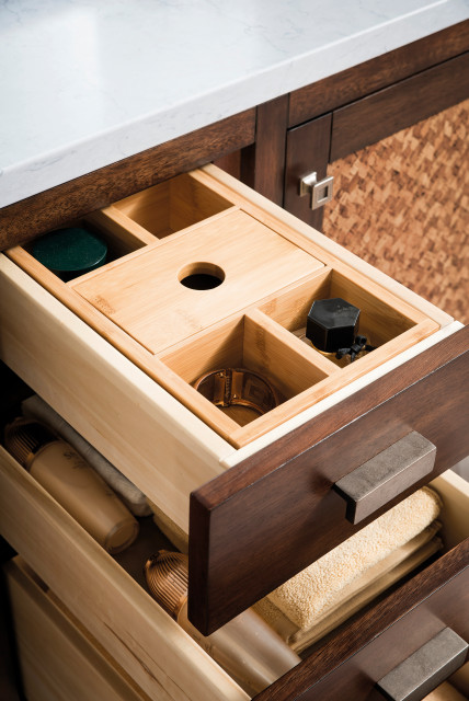 Addison 60" Double Vanity, Mid Century Acacia, Carrara White Top ...