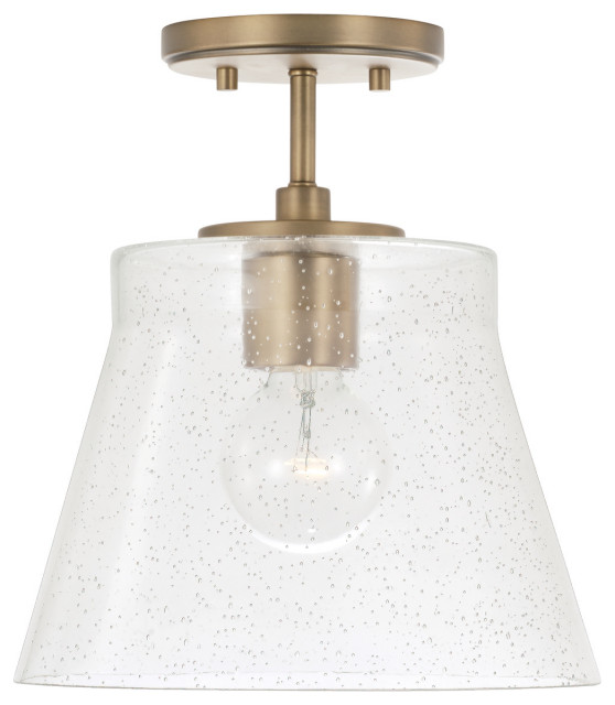 Baker One Light Pendant, Aged Brass - Transitional - Pendant Lighting ...
