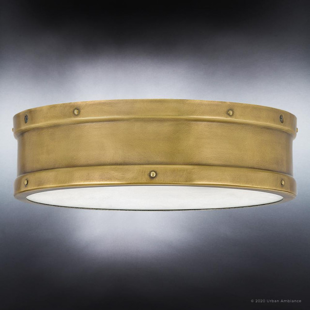 Luxury Craftsman Ceiling, 3.5''H x 12.75''W, in Rustic Brass ...