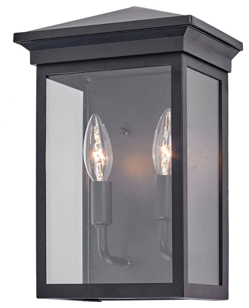 Artcraft Gable 2-Light Outdoor Wall Light in Black - Transitional ...