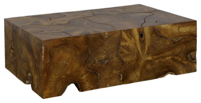 Teak Slice Coffee Table - Rustic - Coffee Tables - by Lighting Reimagined | Houzz