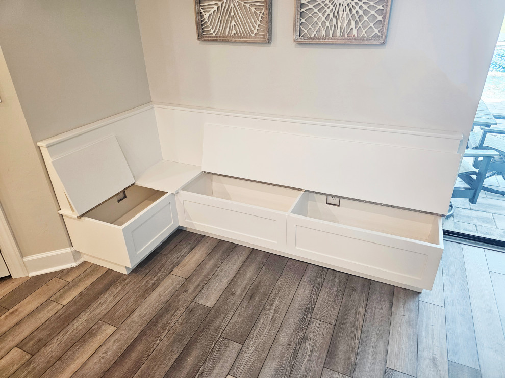 Custom Shaker Banquette Seating with Lift-Up Hinges for Storage - Tampa ...
