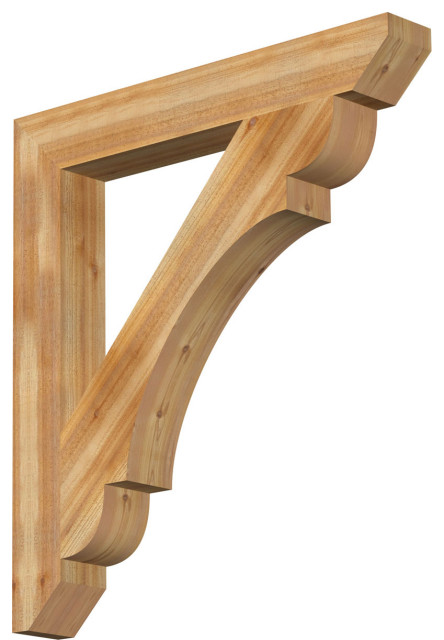 Balboa Traditional Bracket, 16"Dx28"H, 4"W Western Red Cedar/Rough Sawn ...