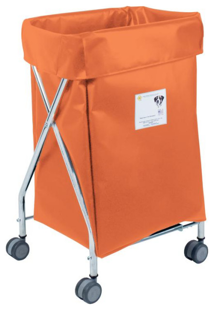 Wide Collapsible Hamper with Orange Vinyl Bag - Contemporary - Hampers ...