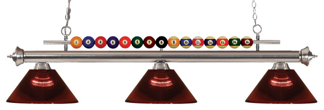 Shark Collection 3 Light Billiard Light in Brushed Nickel Finish ...