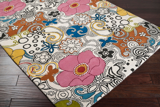 Hand Tufted Goa Wool Rug G-85, 5' x 8' - Mediterranean - Area Rugs - by ...