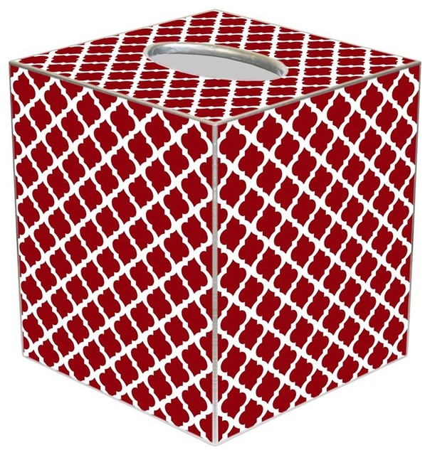 TB2993-Chelsea Red Tissue Box Cover - Contemporary - Tissue Box Holders ...