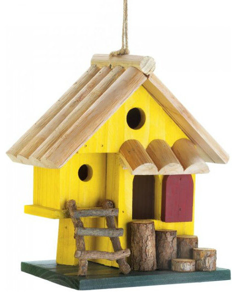Bright Yellow Multi-Level Bird House - Rustic - Birdhouses - by ...