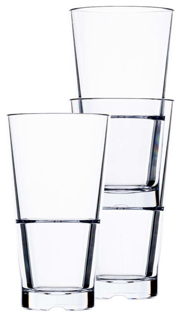 Bold Drinkware Club Stack 14 Ounce Hi-Ball Glass, Set of 6 ...