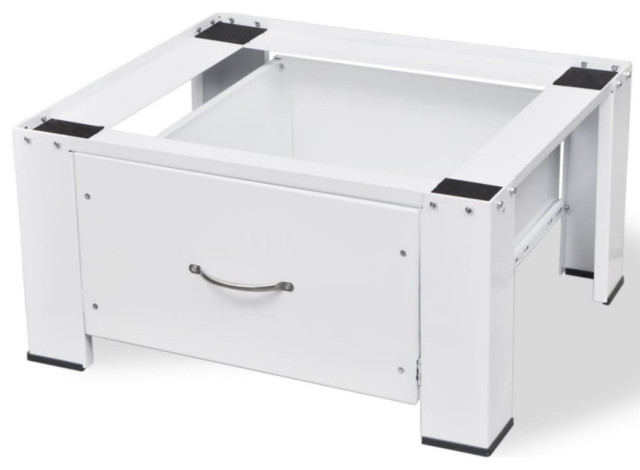 Vidaxl Pedestal For Washing Machine White With Drawer - Laundry Room ...