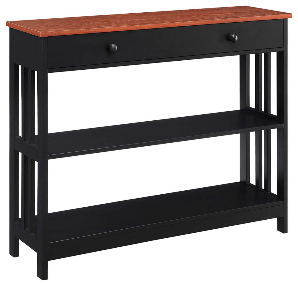 Mission 1 Drawer Console Table With Shelves - Craftsman - Console ...