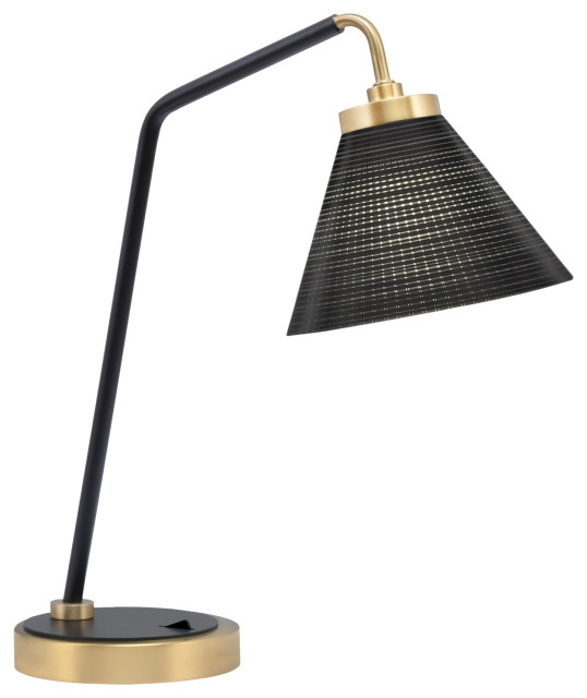 Table Lamps & Desk New Age Brass Finish 7 Black Matrix Glass - Lighting ...