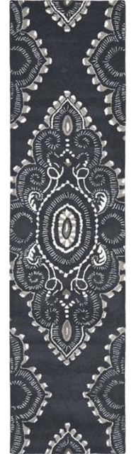 Safavieh Wyndham Dark Grey Contemporary Rug - Runner 2'3" x 11', Runner ...