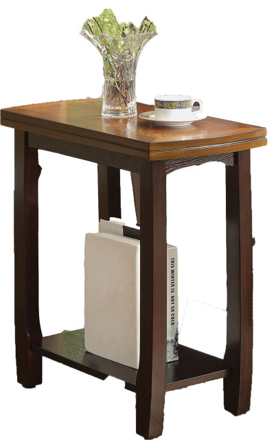 Side Table, Espresso and Dark Oak MDF, Particle Board, Birc Espresso ...