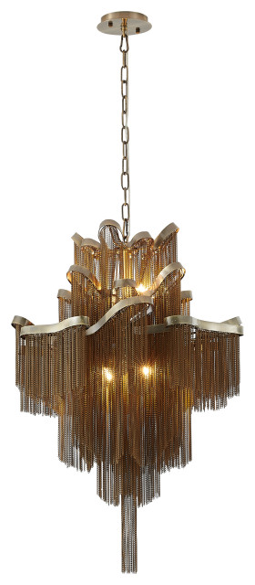 Aluminum Chain Light Fixture With Chrome Frame - Contemporary ...