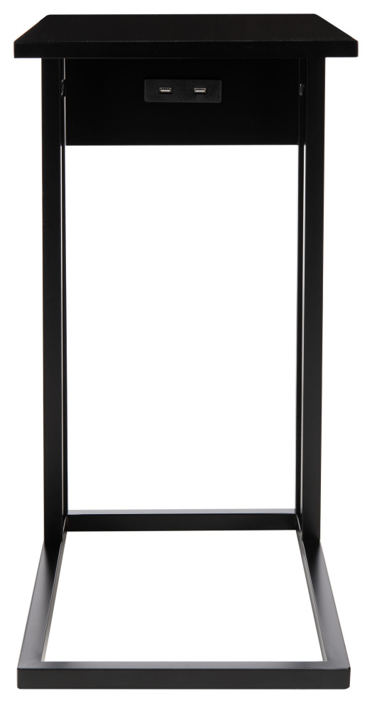 Safavieh Portland USb Side Table Black - Industrial - Side Tables And ...