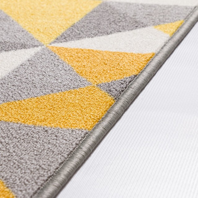 Well Woven Kings Court Vector Yellow Modern Geo Prisma Area Rug, 3'3" x ...